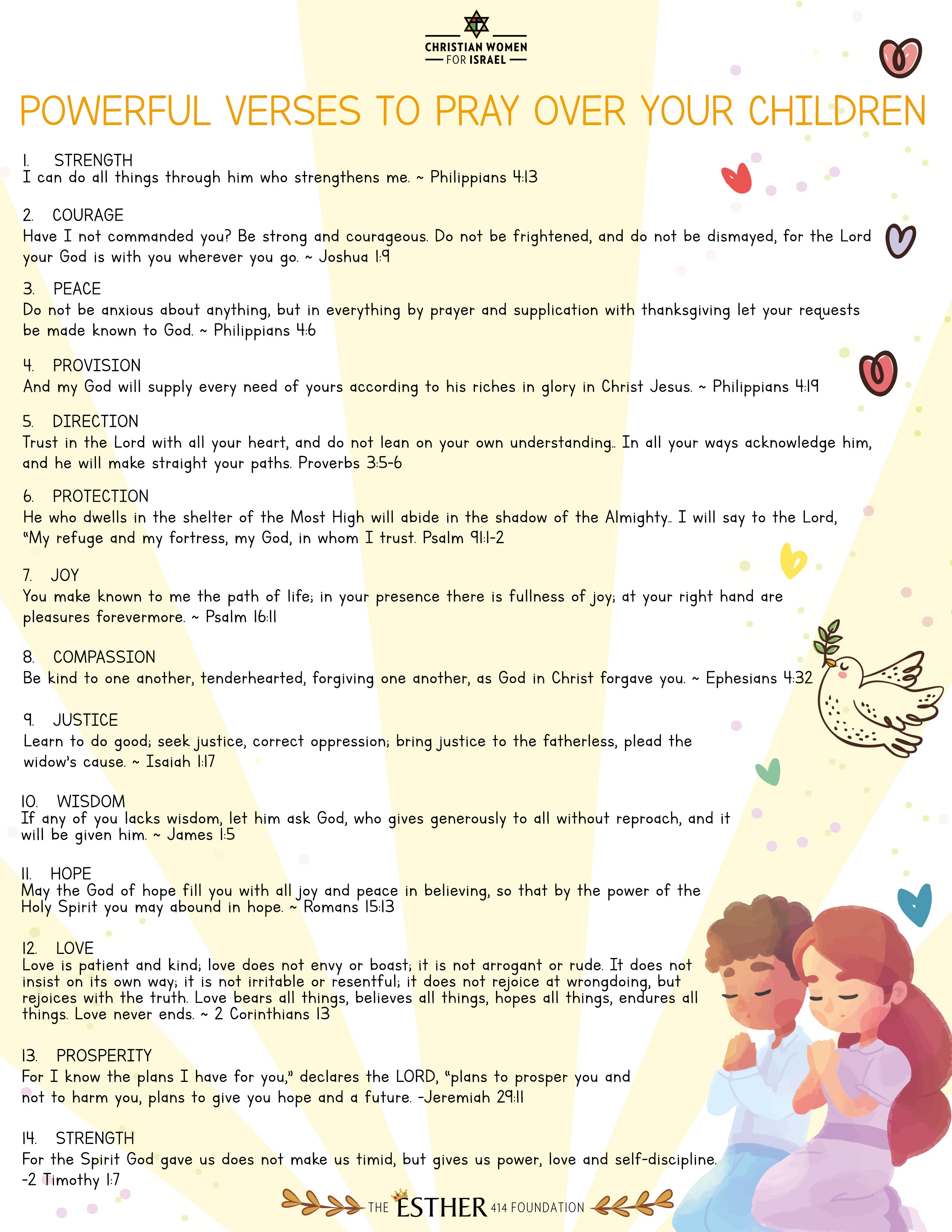 Powerful Verses to Pray Over Your Children: Printable Prayer Guide ...